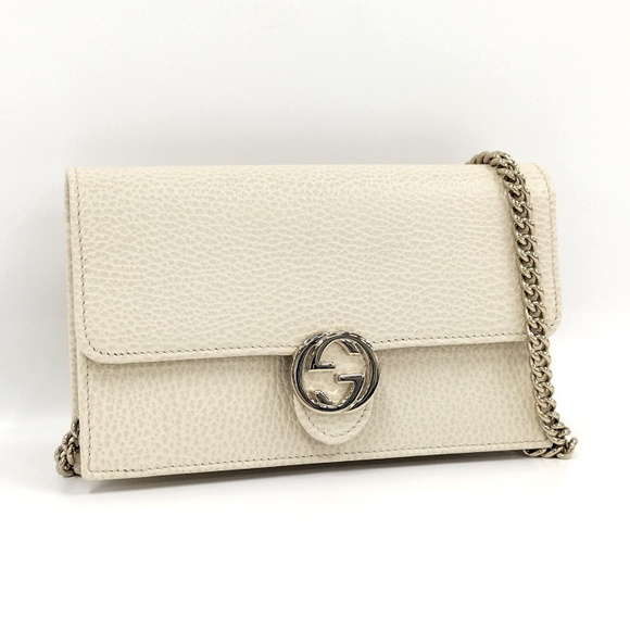 Gucci | Bags | Gucci Interlocking G Small Leather Shoulder Bag White ...